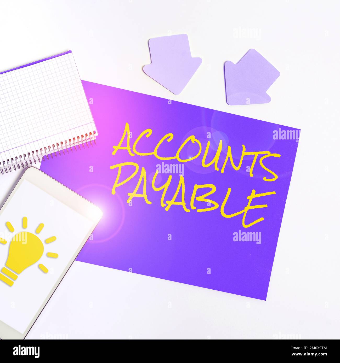 Hand writing sign Accounts Payable, Internet Concept money owed by a ...