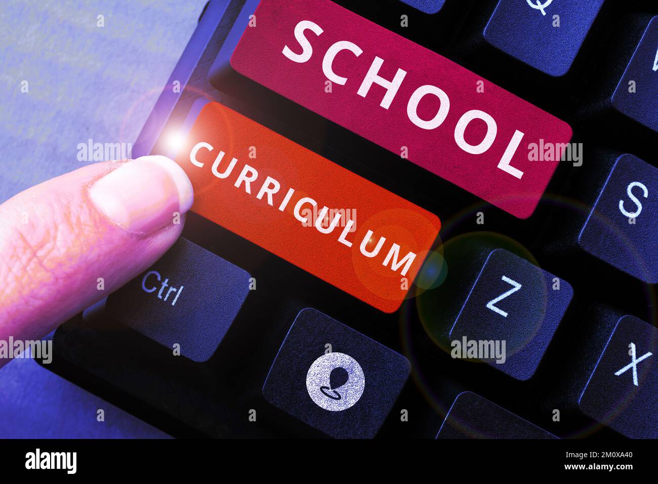 Sign displaying School Curriculum, Business showcase designed to ...