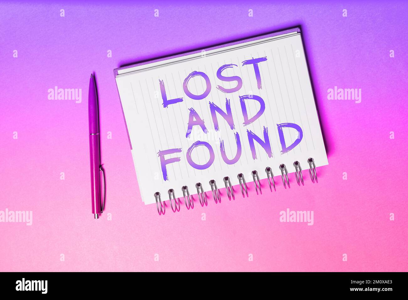 Sign displaying Lost And Found. Business concept Place where you can ...