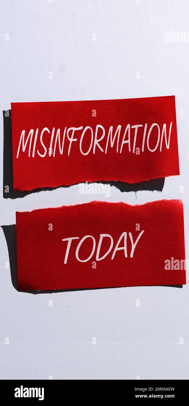 Text showing inspiration Misinformation. Word Written on false data, in ...