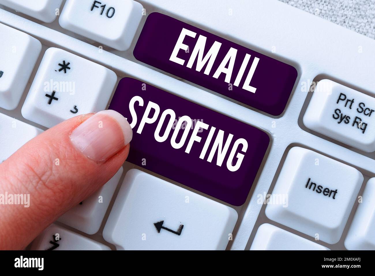 Sign displaying Email Spoofing. Business idea secure the access and ...