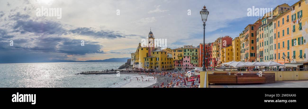 CAMOGLI, ITALY, Panoramic view of city of Camogli, Genoa (Genova ...