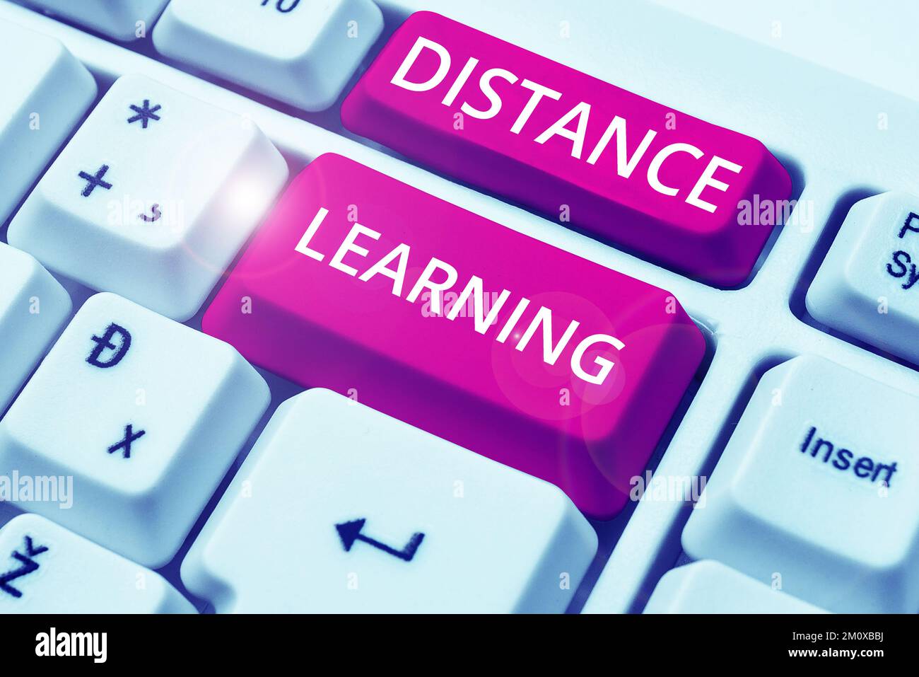 Writing displaying text Distance Learning. Word Written on educational ...