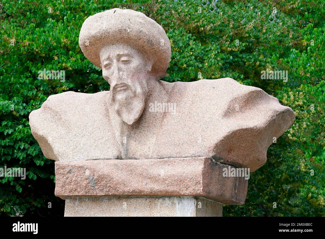 Statue of Tynybek, Famous storyteller of the Manas epic, Kyrgyz ...