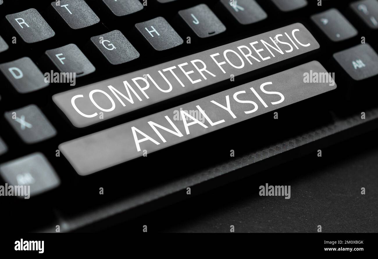 Hand writing sign Computer Forensic Analysis, Conceptual photo evidence ...