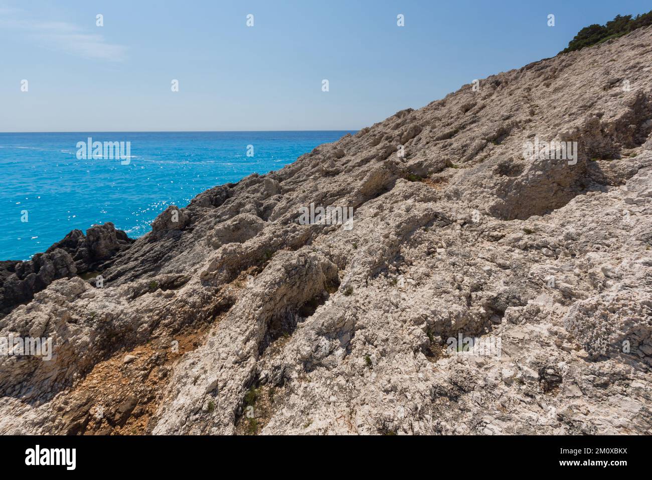 Amazing panoramic view of coastline of Lefkada, Ionian Islands, Greece ...
