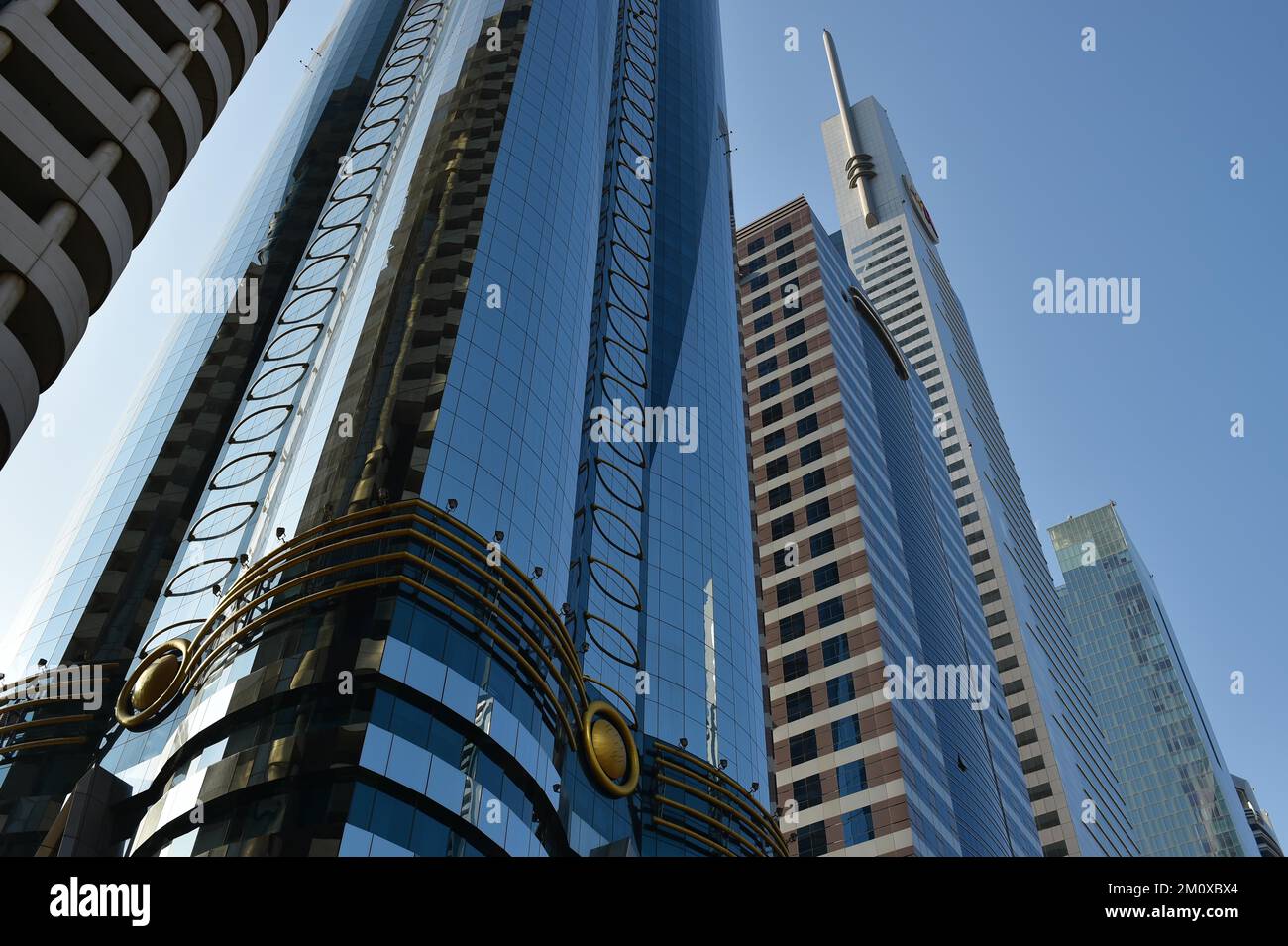 Dubai, high-rise buildings on Sheikh Zannad Road, United Arab Emirates ...
