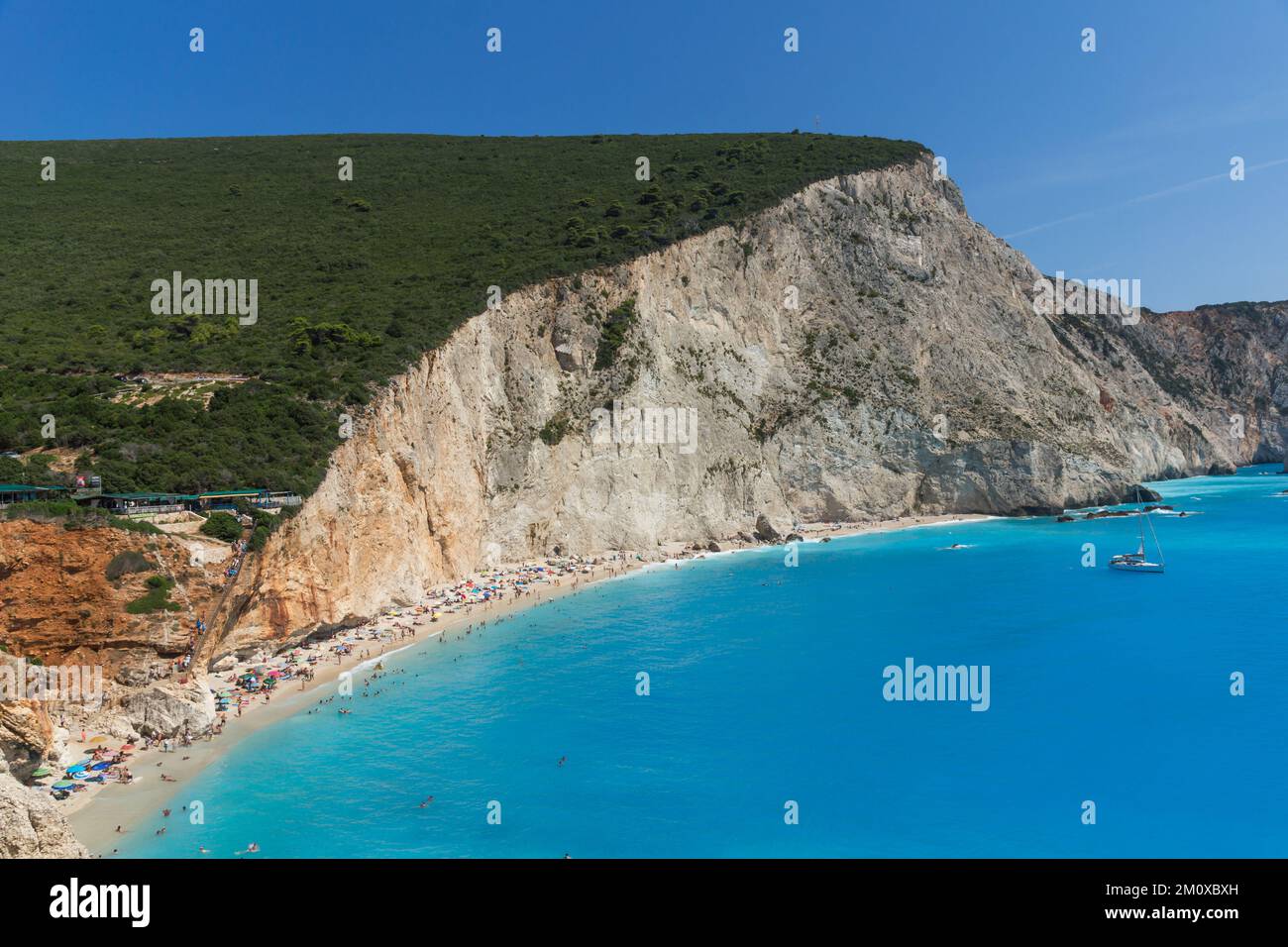 Amazing panoramic view of coastline of Lefkada, Ionian Islands, Greece ...