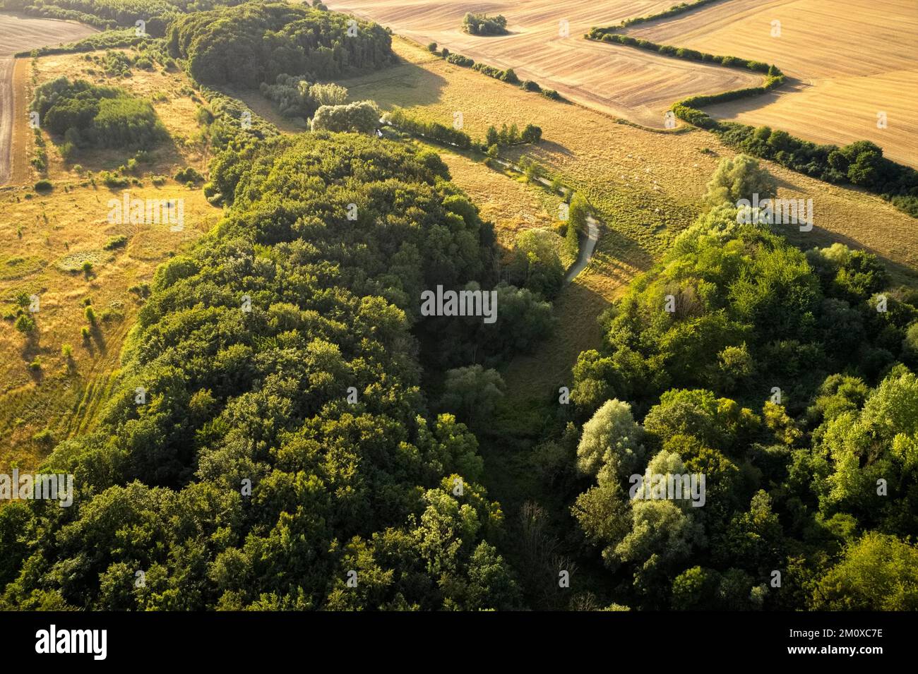 Aerial photograph The Green Belt in the border area between Schleswig ...