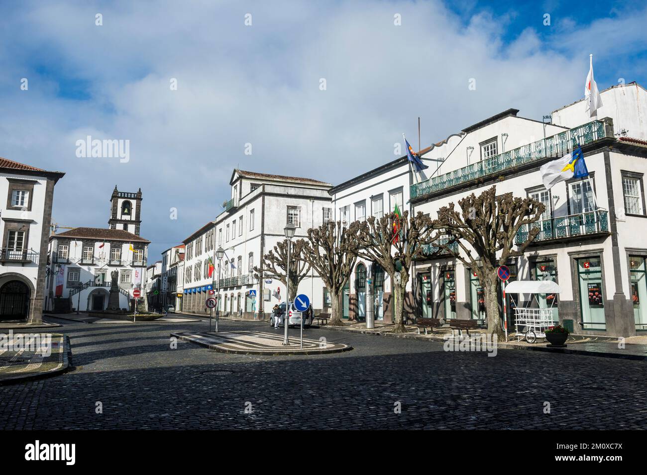 The historic town of Ponta Delgada, Island of Sao Miguel, Azores ...