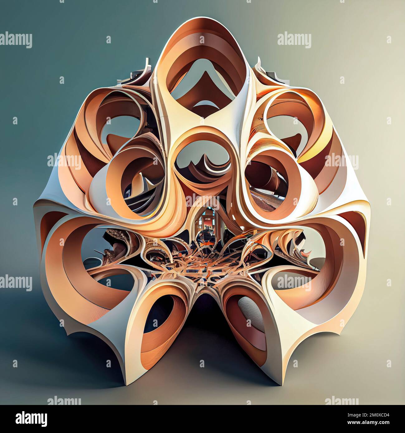 3d parametric designs on a flat background, intricate and elaborate ...