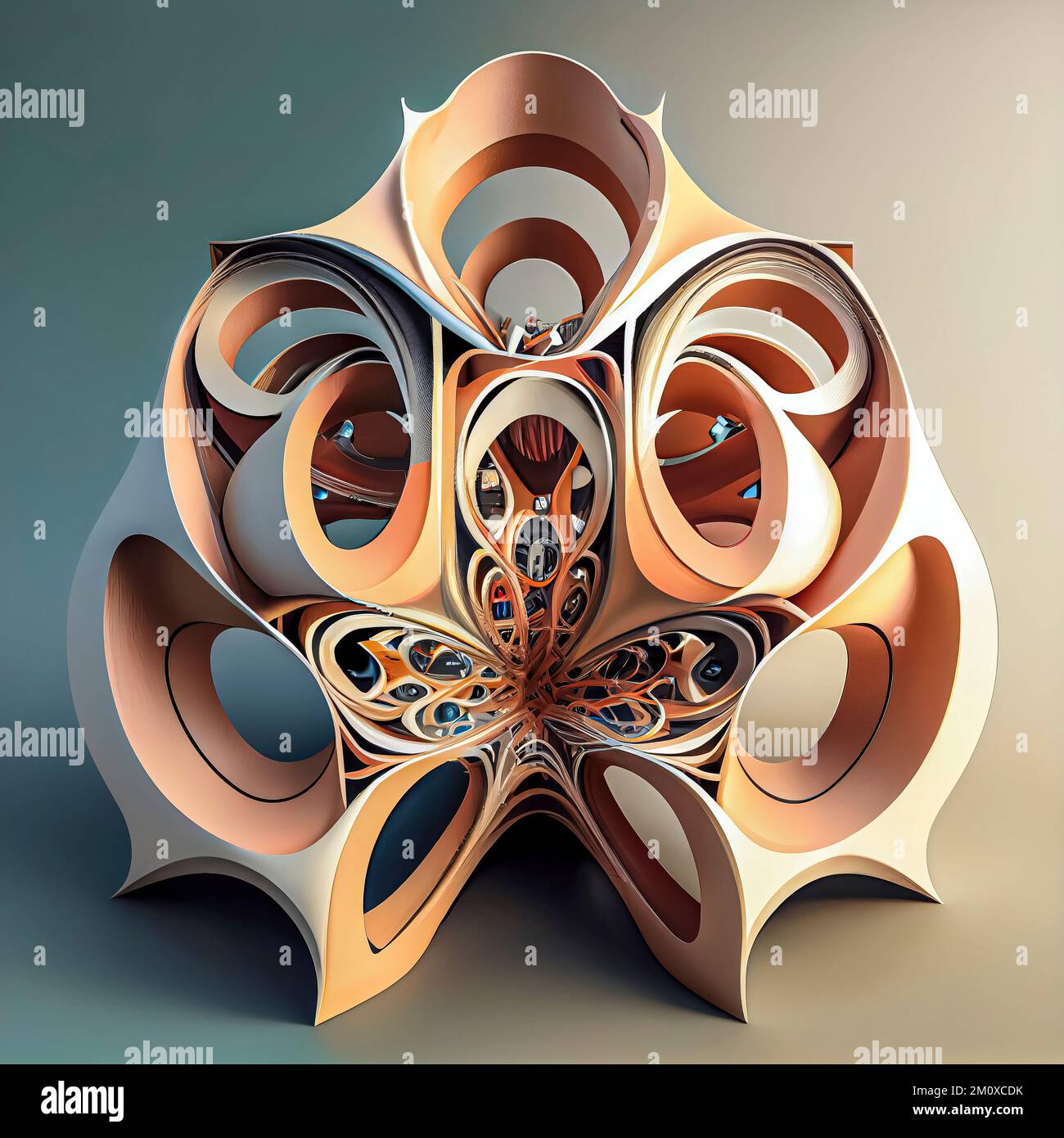 3d parametric designs on a flat background, intricate and elaborate ...