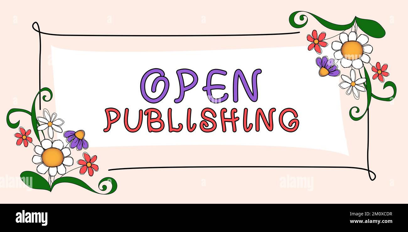 Hand writing sign Open Publishing. Concept meaning online access to ...