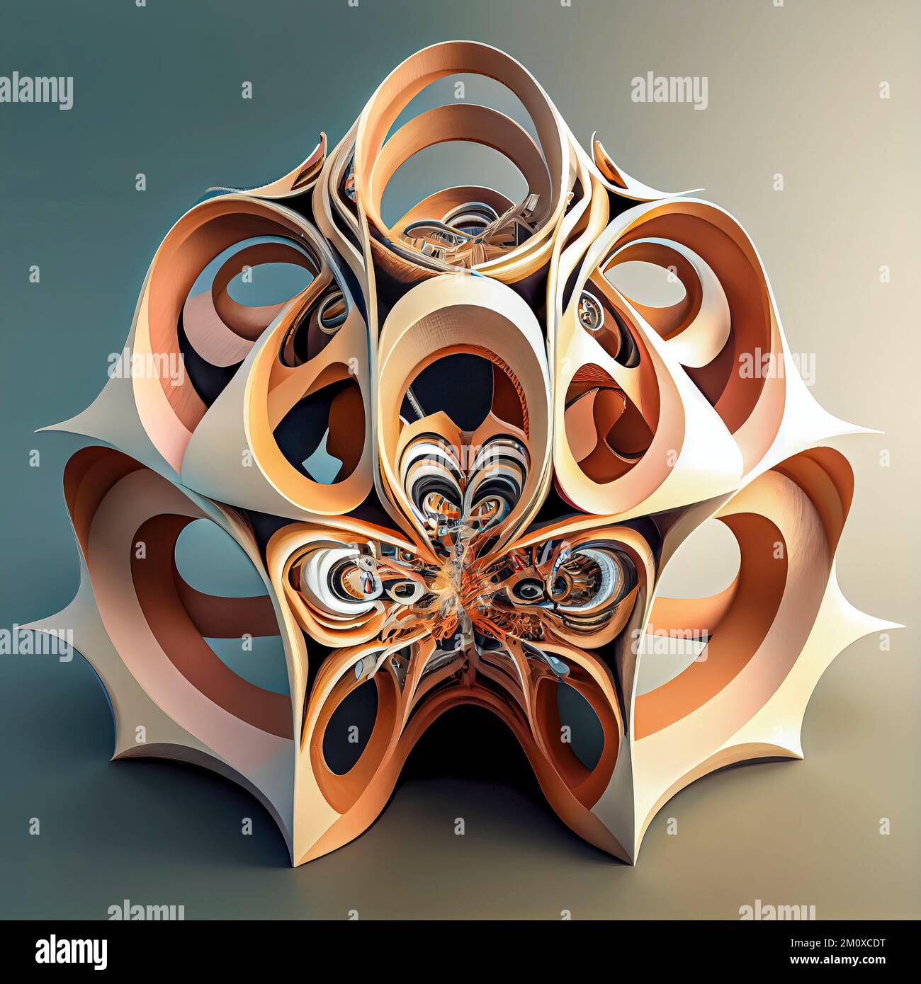 3d parametric designs on a flat background, intricate and elaborate ...