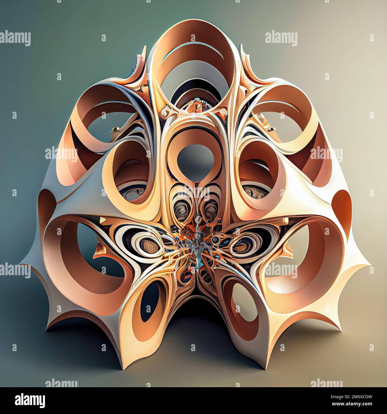 3d parametric designs on a flat background, intricate and elaborate ...