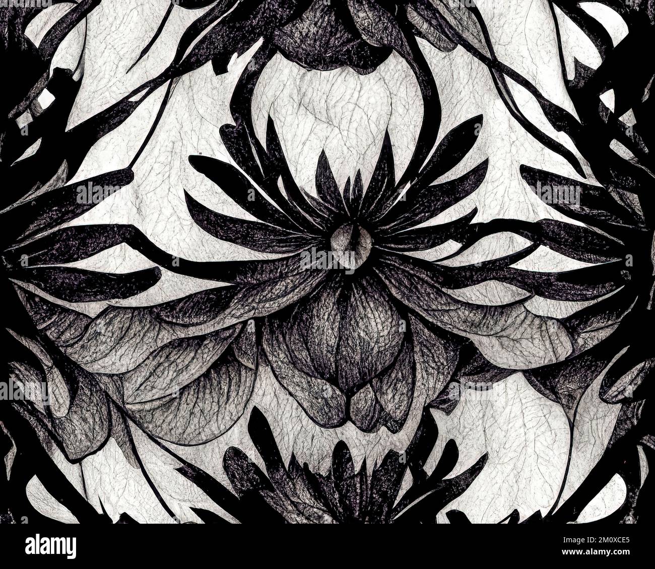 rice paper texture with flower drawn with black ink, japanese creative ...
