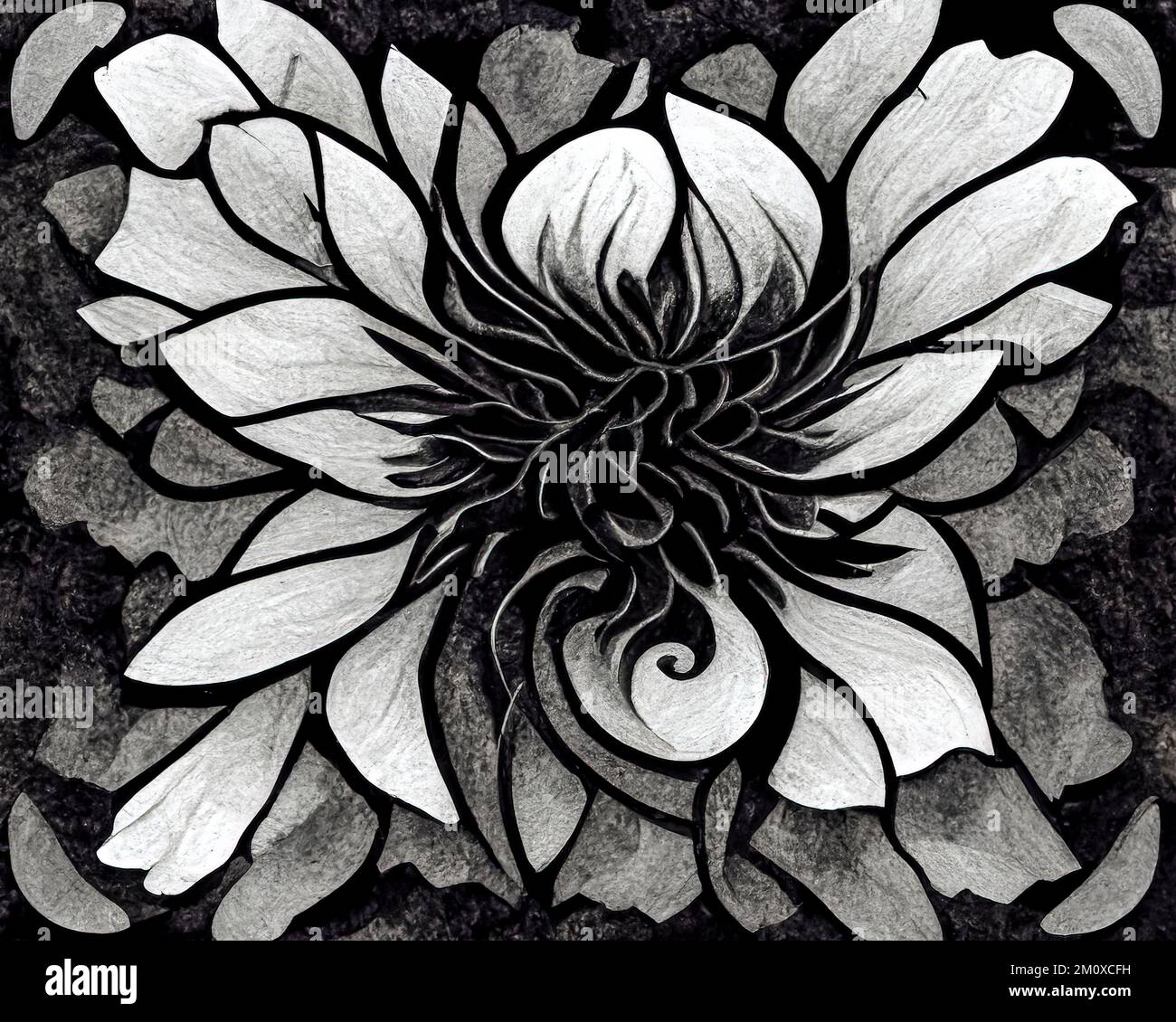 rice paper texture with flower drawn with black ink, japanese creative ...