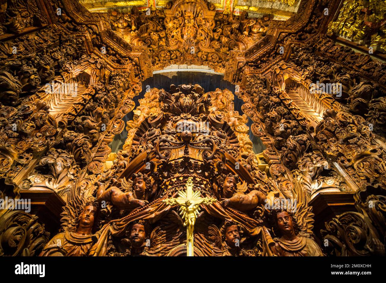 Beautiful carved altair, largest in Portugal, College Jesuit church ...