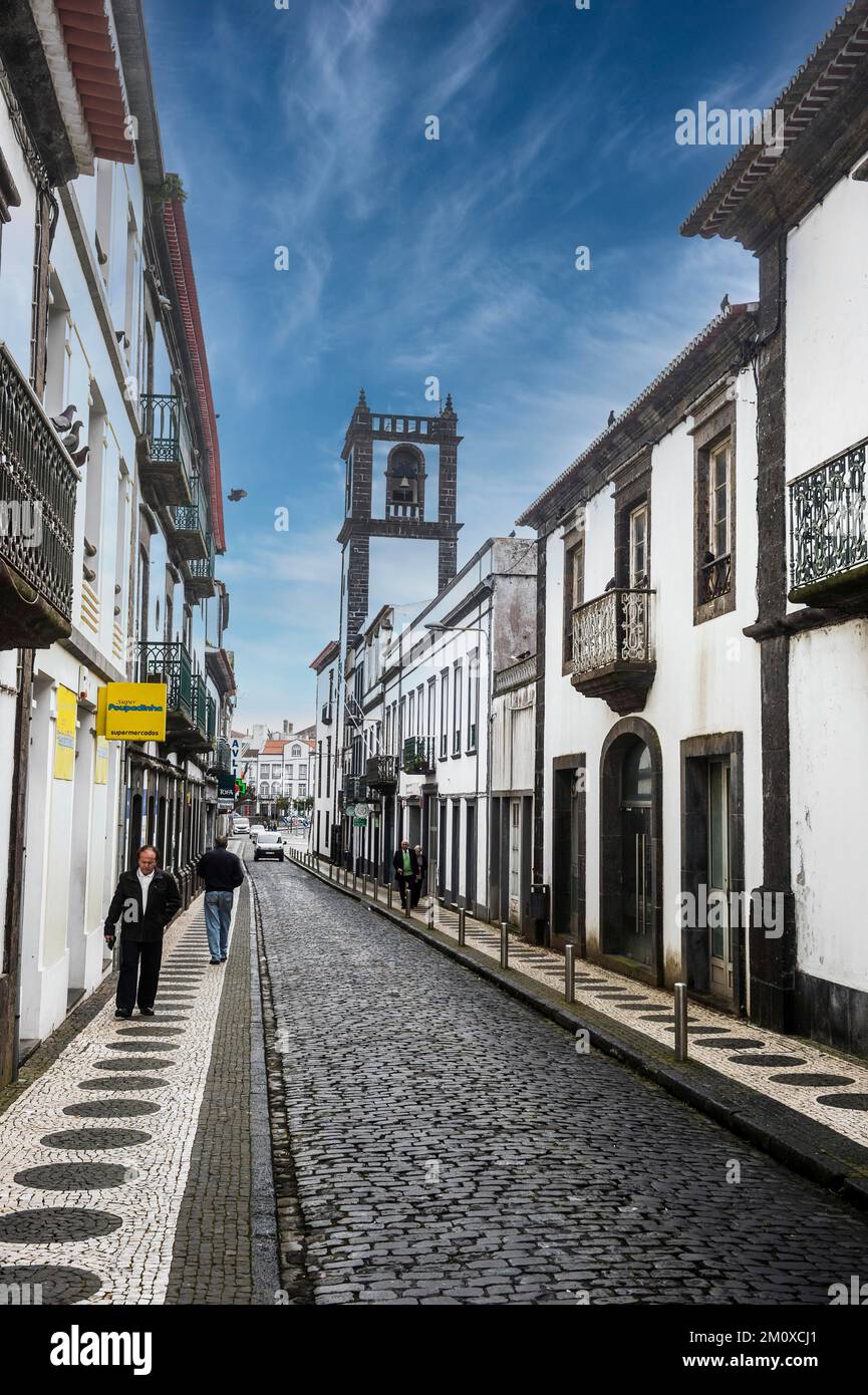 The historic town of Ponta Delgada, Island of Sao Miguel, Azores ...
