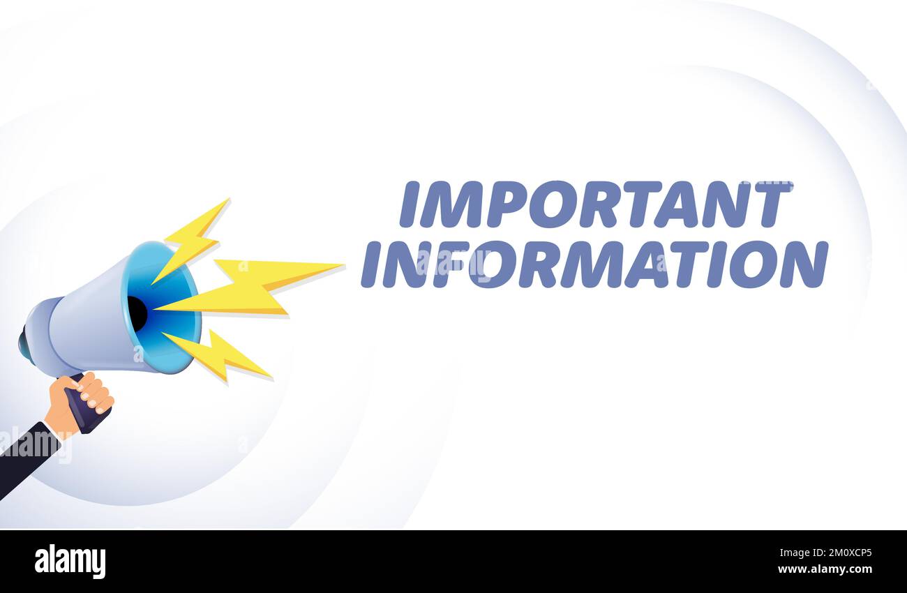 Hand hold megaphone. Important information, realistic 3d megaphone ...