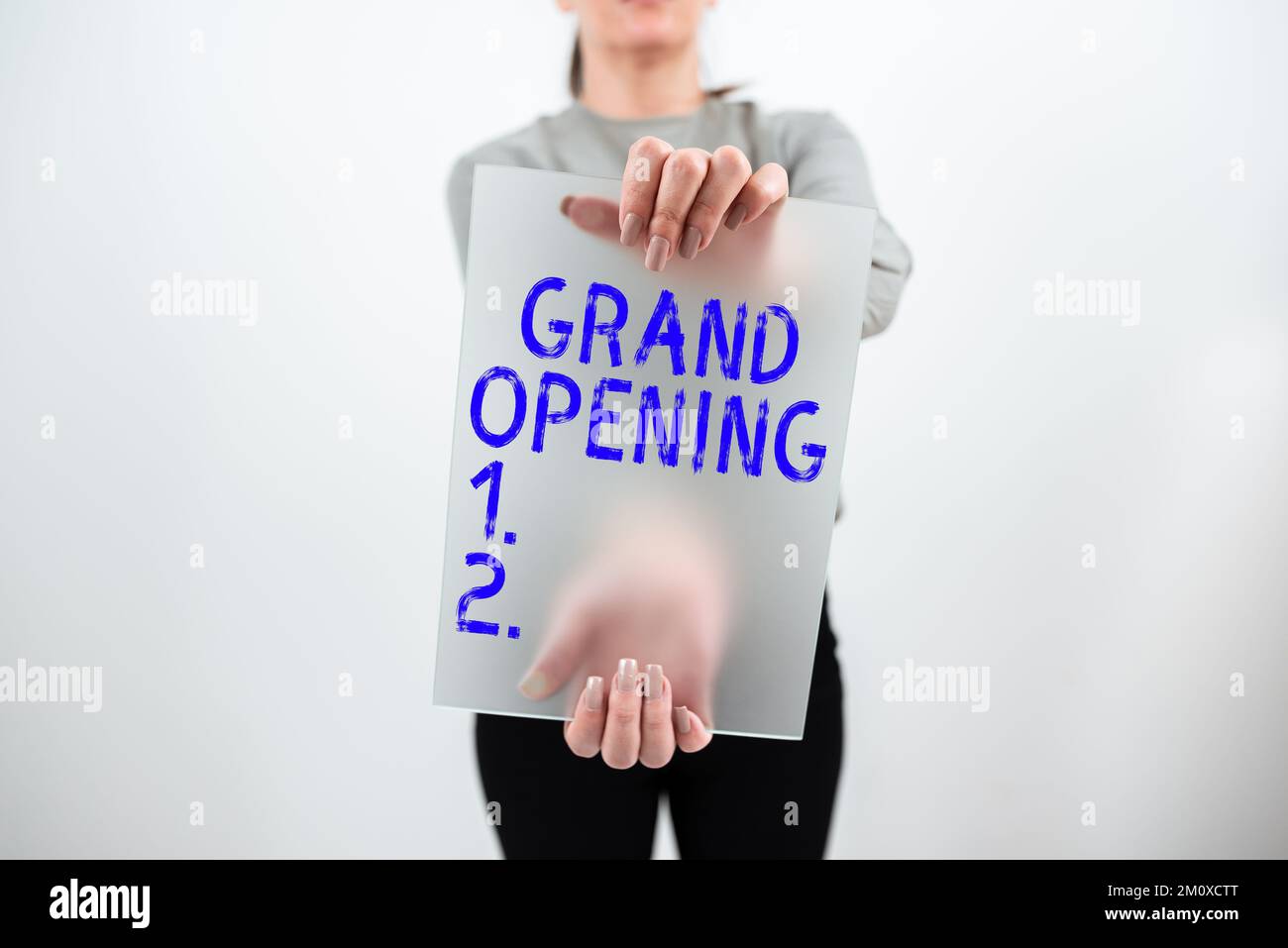 Hand writing sign Grand Opening. Business concept Ribbon Cutting New ...