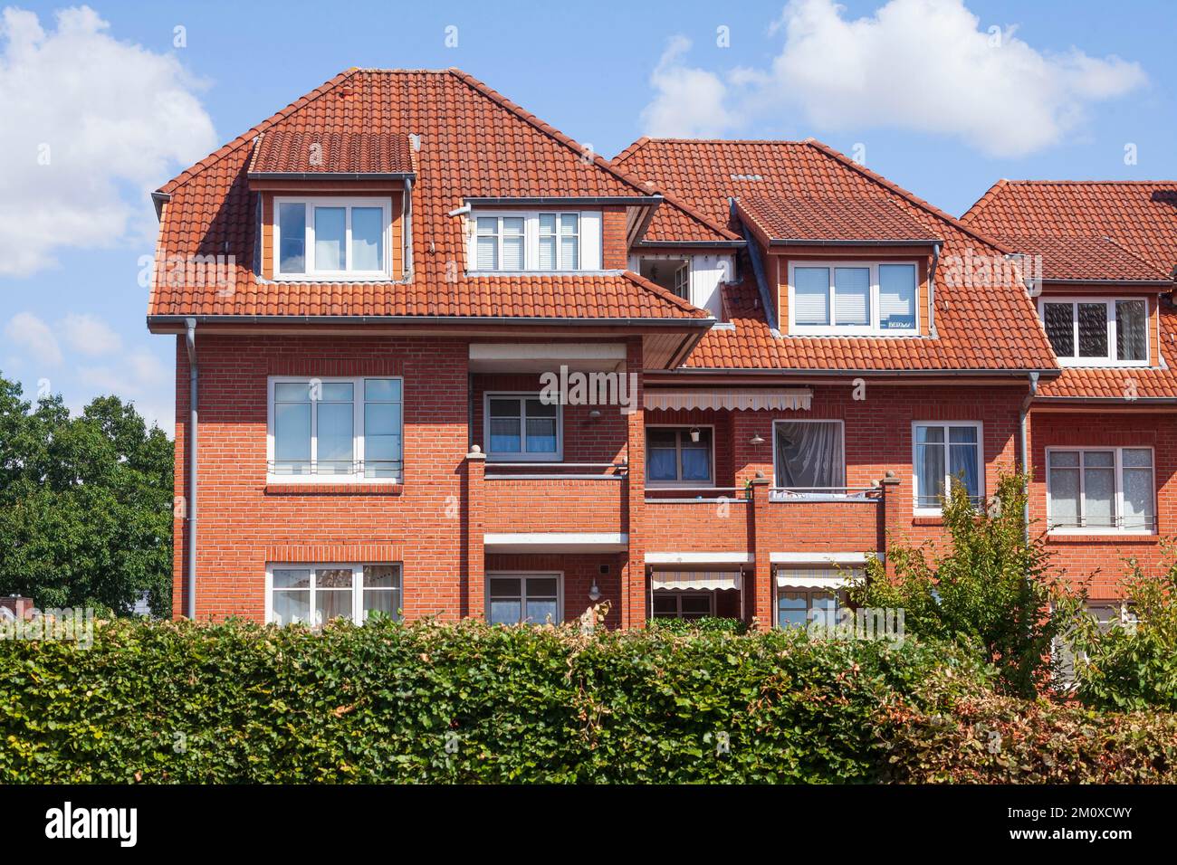 Modern brick residential building, apartment building, residential ...