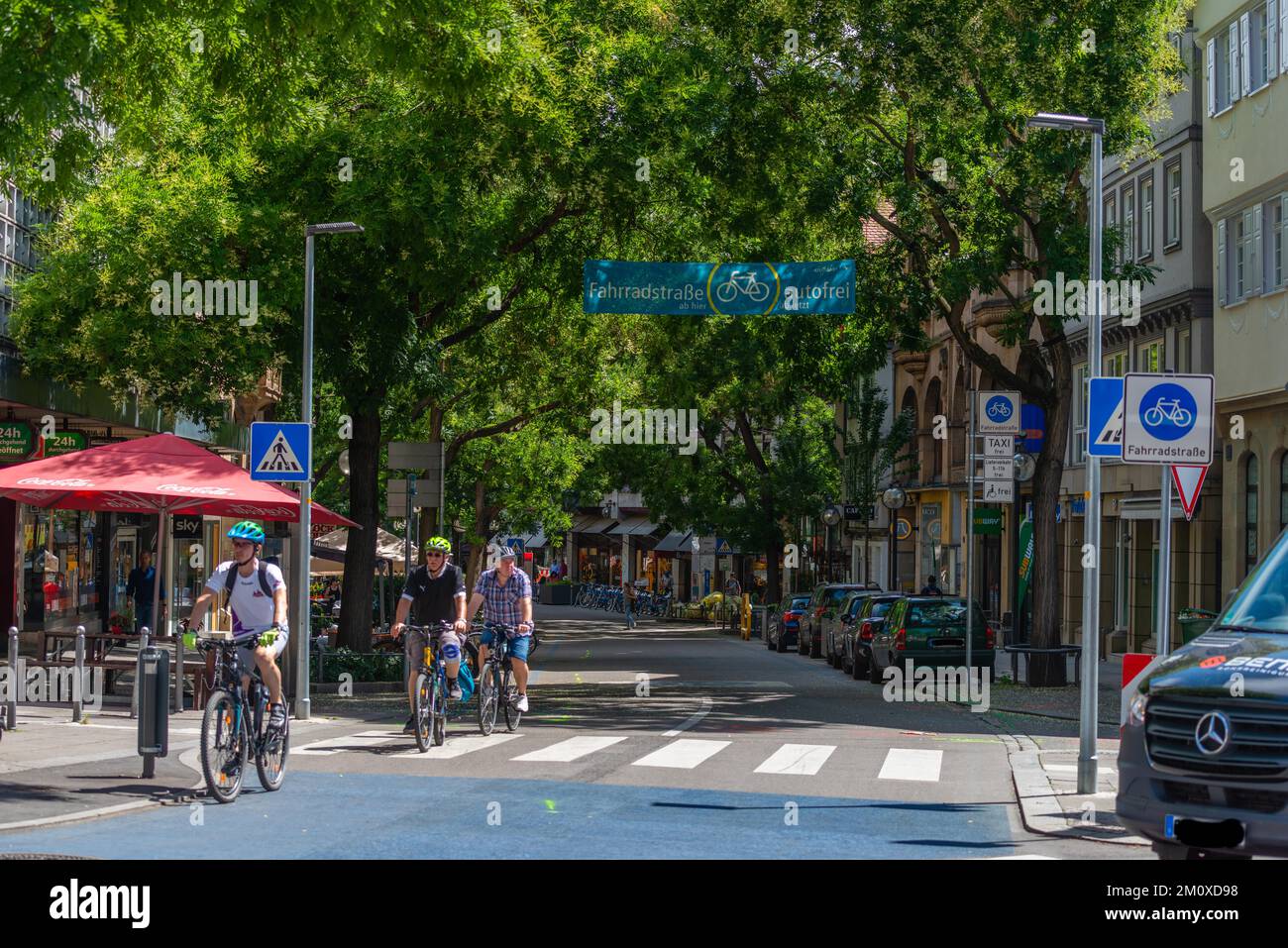Eberhardstrasse, Stuttgart, centre, bicycle lane, traffic signs ...