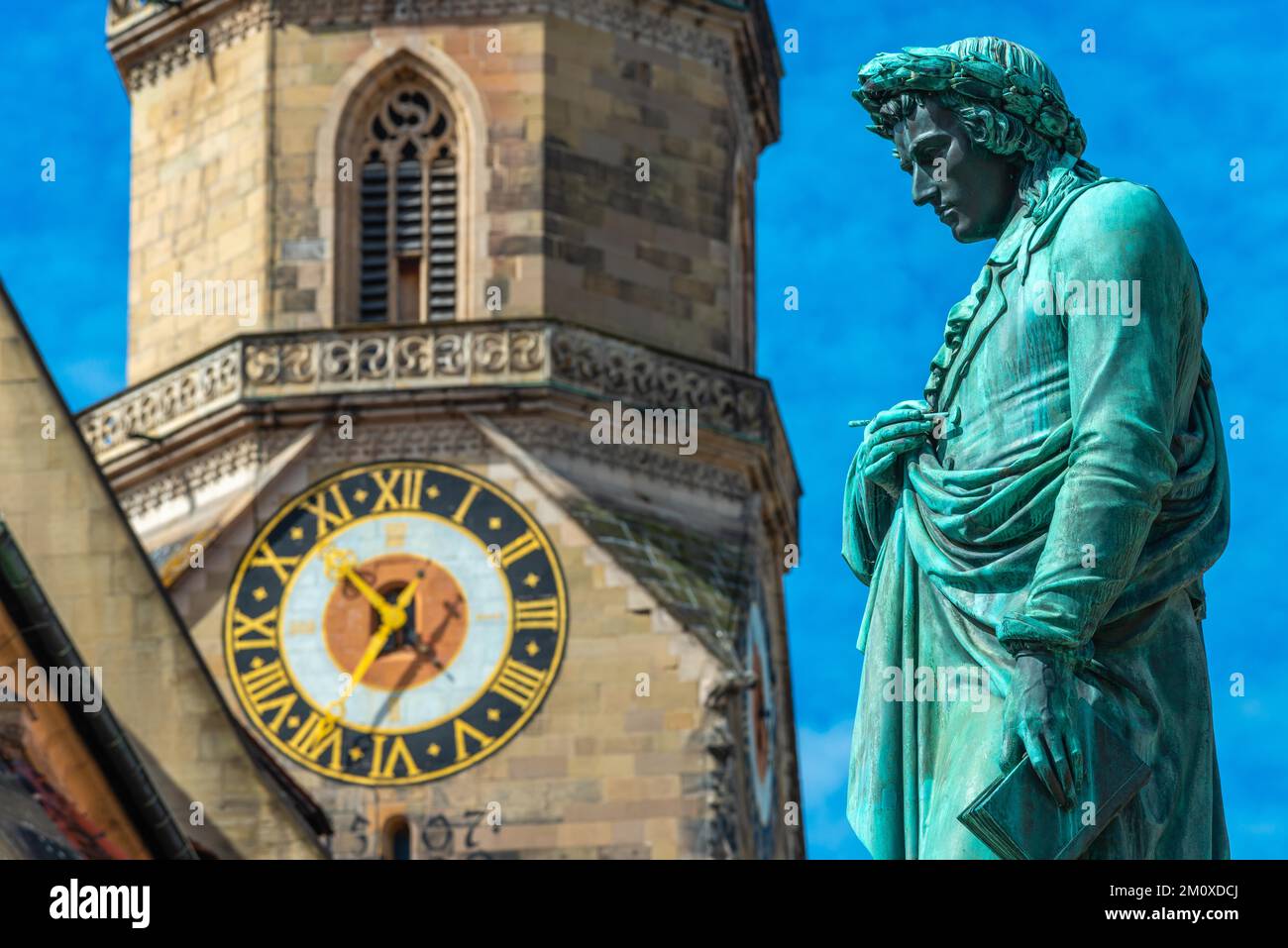 Schillerplatz, Stuttgart-Mitte, Old Town, historical buildings, poet ...