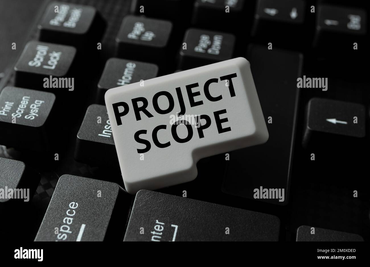Inspiration showing sign Project Scope. Word for evaluation of work ...
