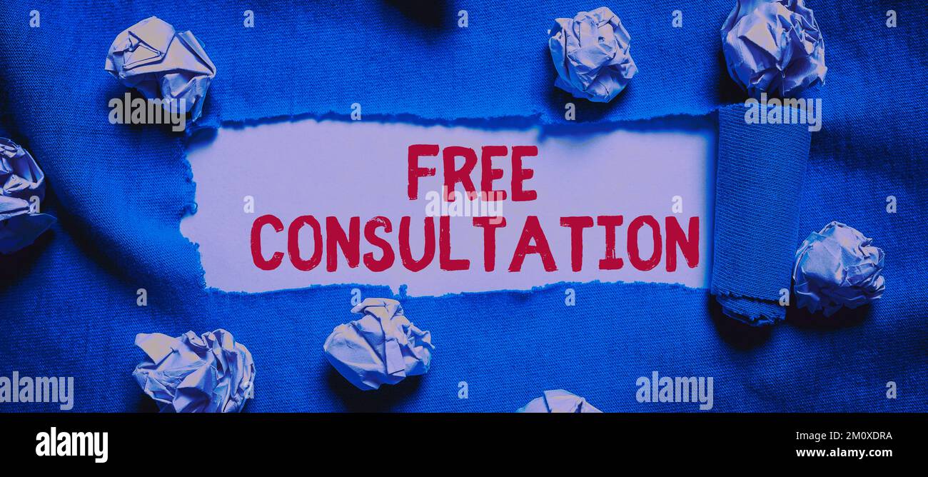 Writing displaying text Free Consultation. Concept meaning Giving ...