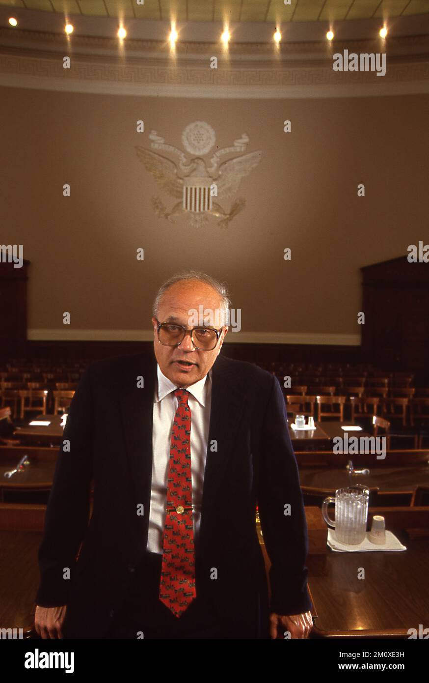 Chairman John Dingell posing in a hearing room of the Rayburn House ...