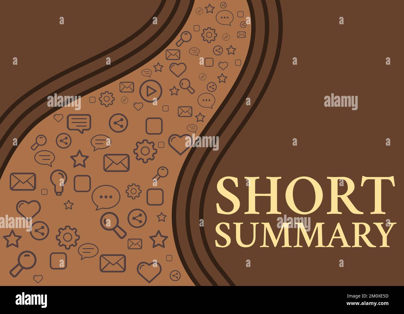 Text caption presenting Short Summary. Internet Concept Brief statement of main points clear ...