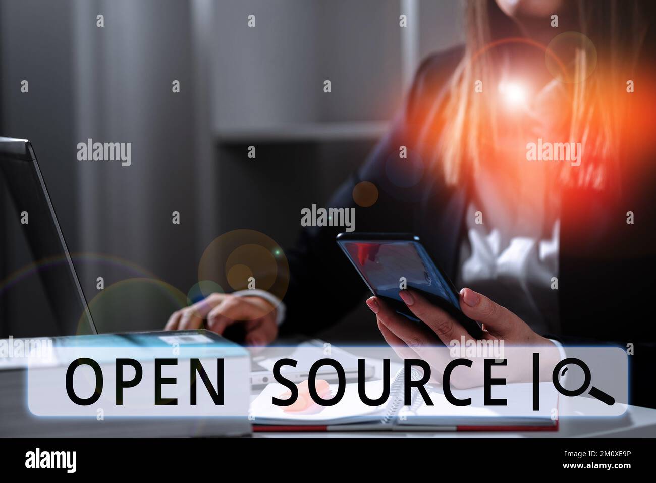 Hand writing sign Open Source. Business concept denoting software which original source code ...