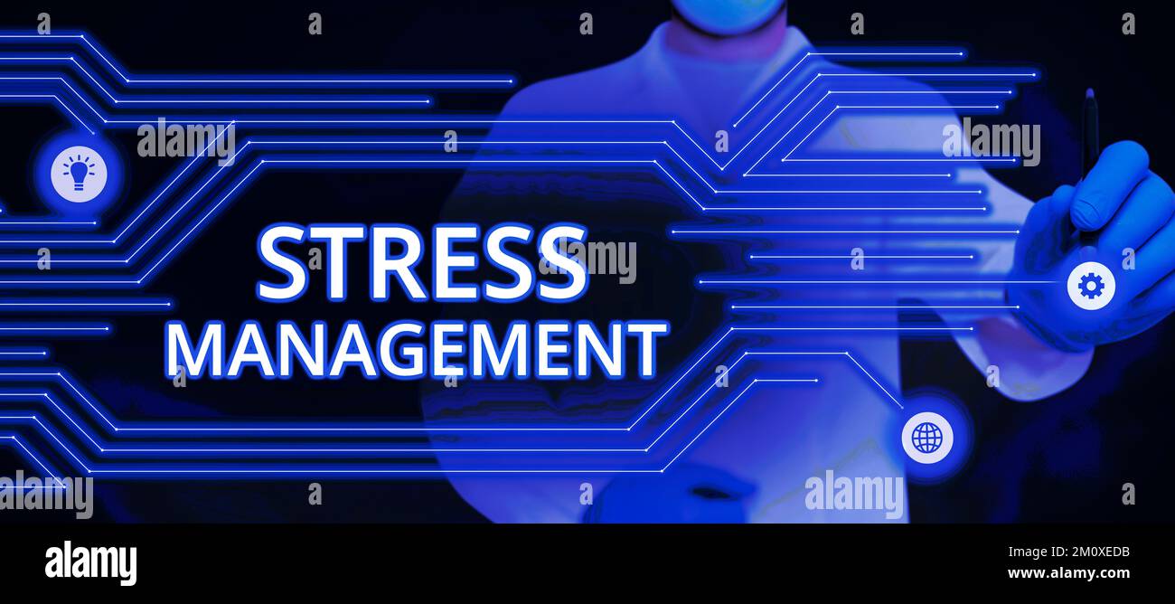 Writing displaying text Stress Management. Concept meaning learning ...