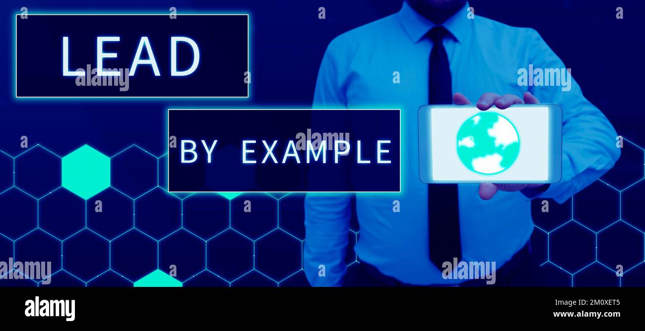 Handwriting text Lead By Example, Business showcase Be a mentor leader ...