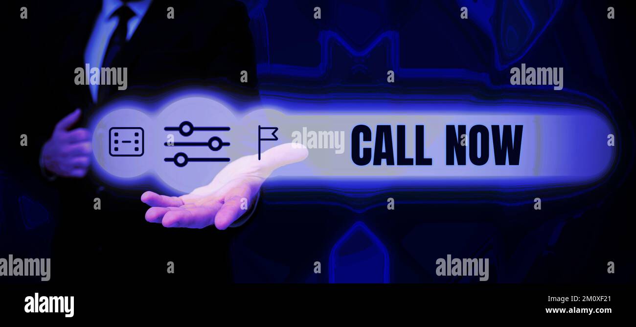 Inspiration showing sign Call Now. Business overview To immediately ...