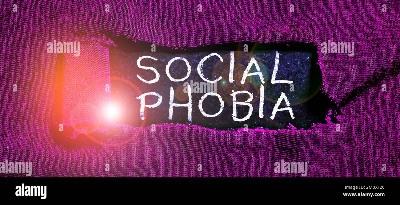 Writing displaying text Social Phobia. Conceptual photo overwhelming ...