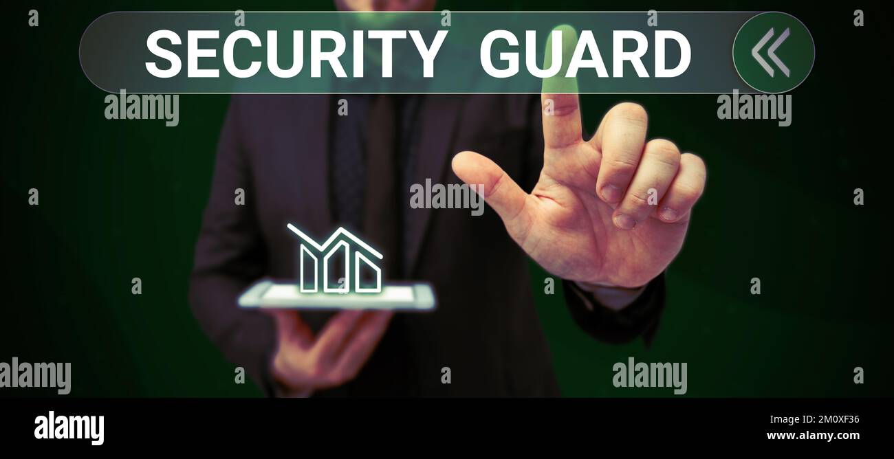 Conceptual Caption Security Guard Word For Tools Used To Manage Multiple Security Applications