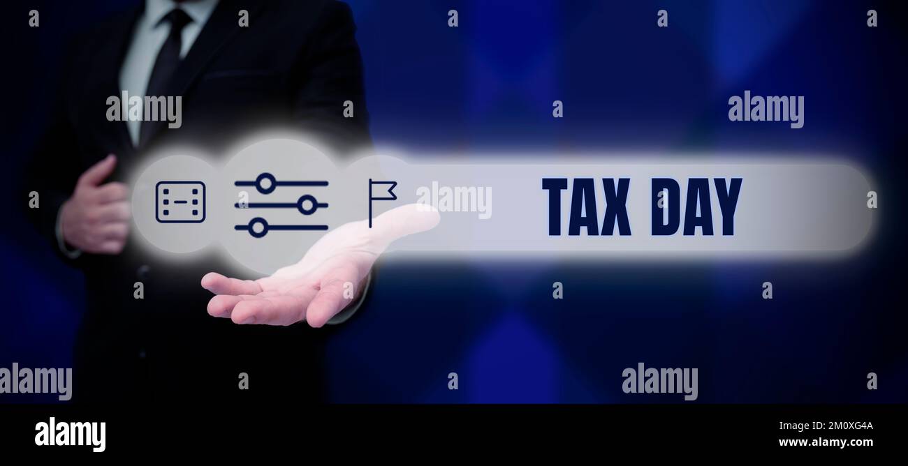 Handwriting text Tax Day, Internet Concept colloquial term for time on ...