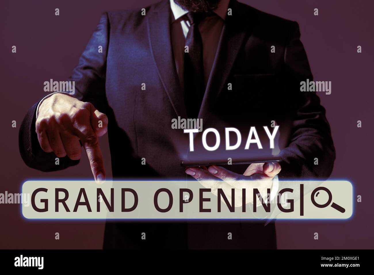 Conceptual display Grand Opening. Business overview Ribbon Cutting New ...