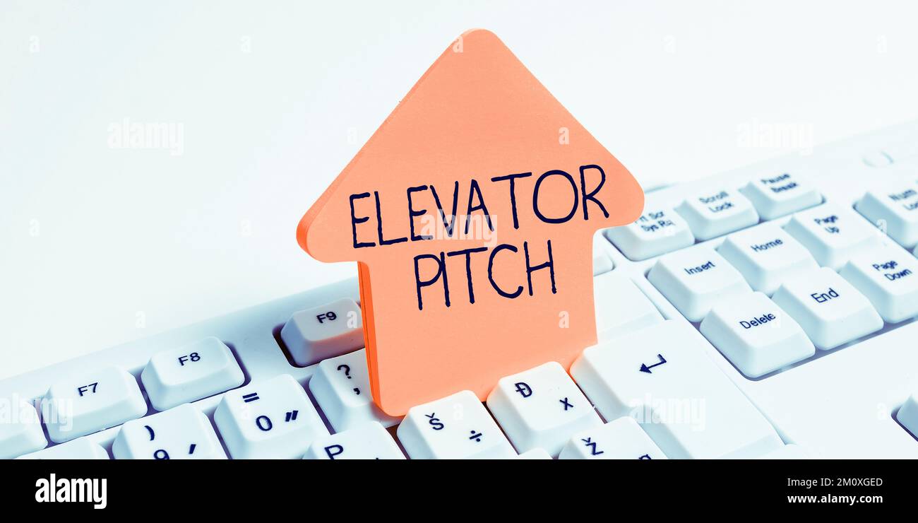 Handwriting text Elevator Pitch. Business overview A persuasive sales ...
