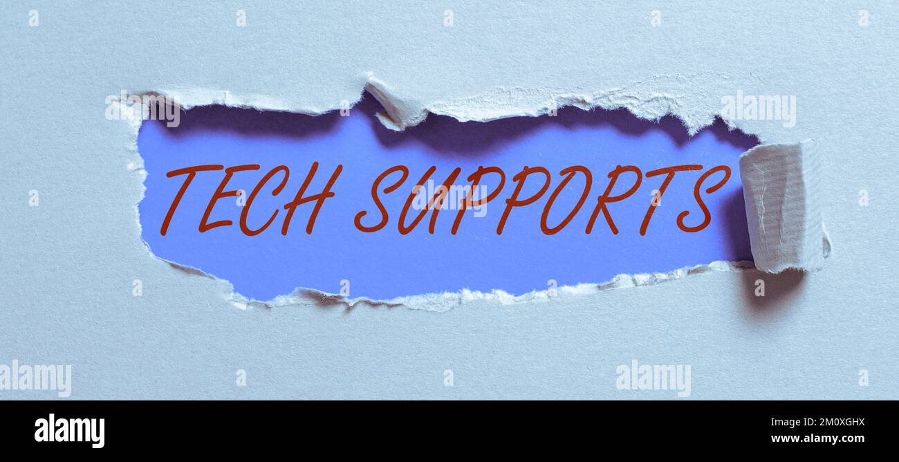 Conceptual caption Tech Supports, Word for Help given by technician ...