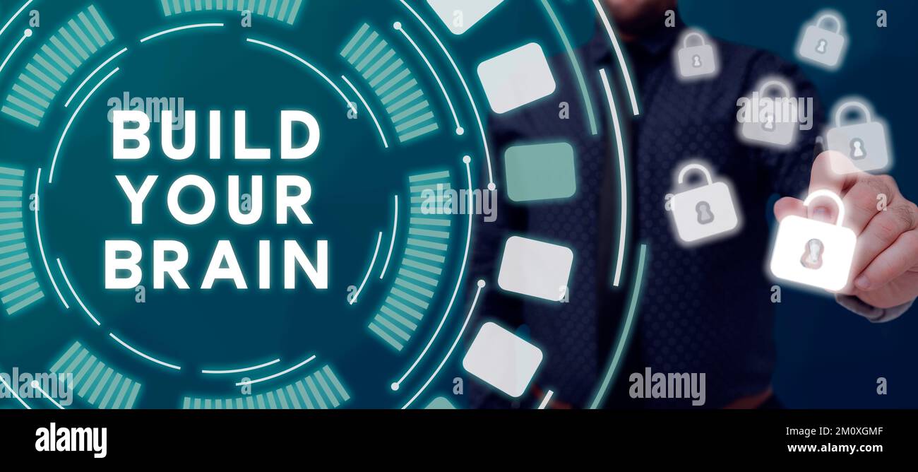 Hand writing sign Build Your Brain. Business showcase mental activities ...