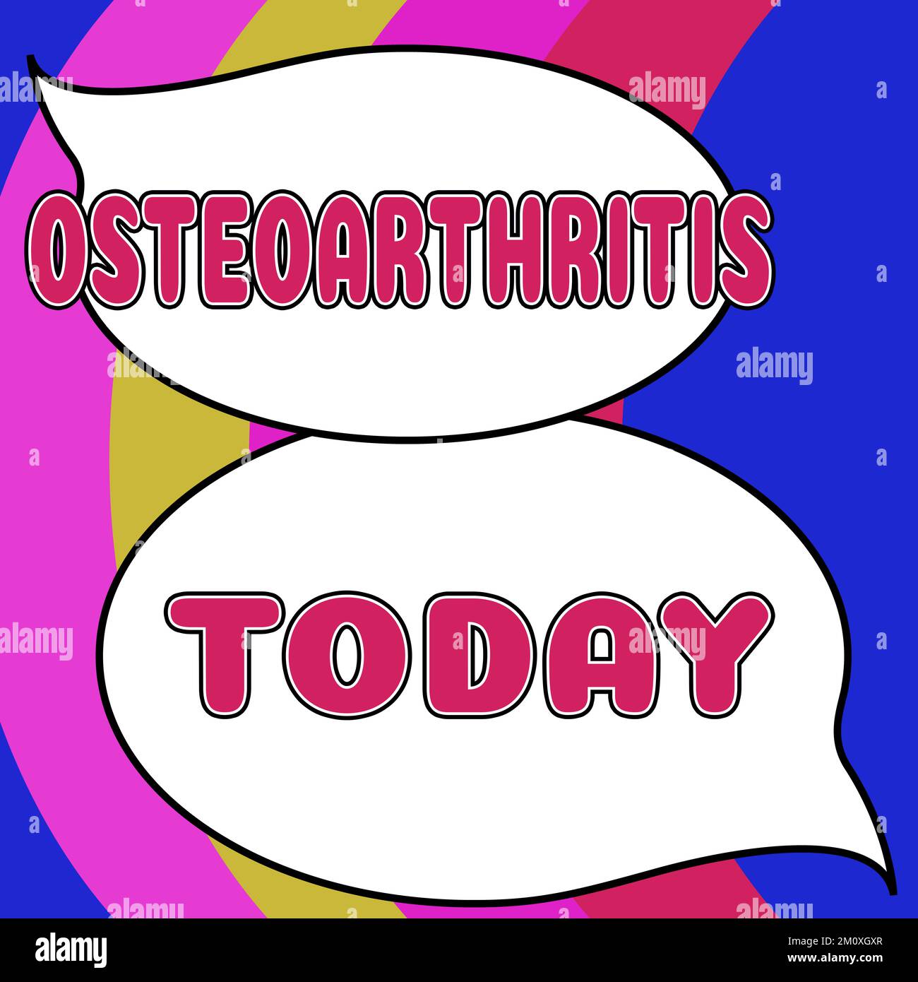 Text sign showing Osteoarthritis. Concept meaning Degeneration of joint ...