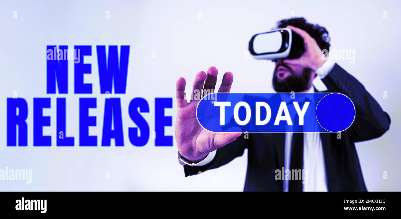 Text caption presenting New Release, Business idea announcing something ...