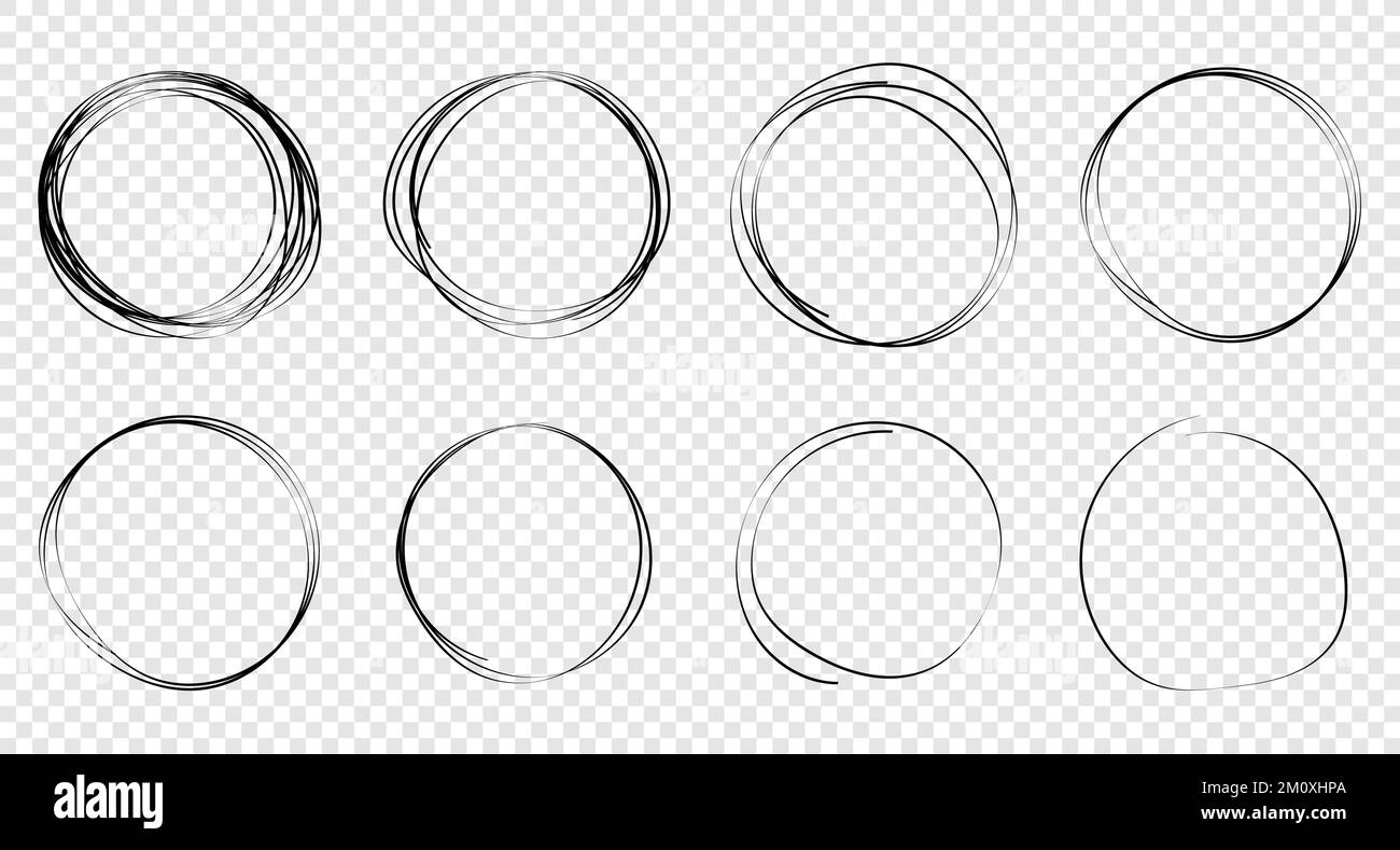 Circle line sketches set. Vector isolated design elements Stock Vector ...