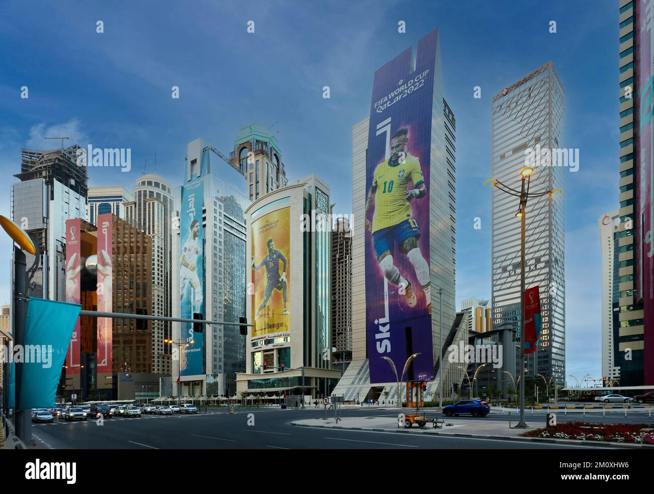 Doha, Qatar, 8th December 2022. General views of World Cup promotional ...