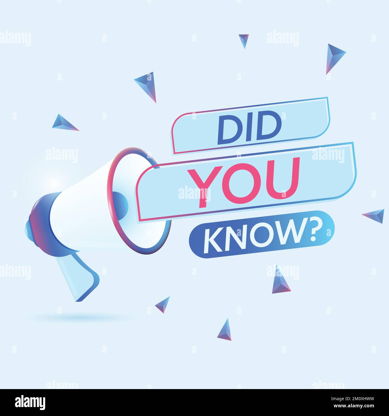 Did you know text with 3d realistic megaphone vector illustration ...