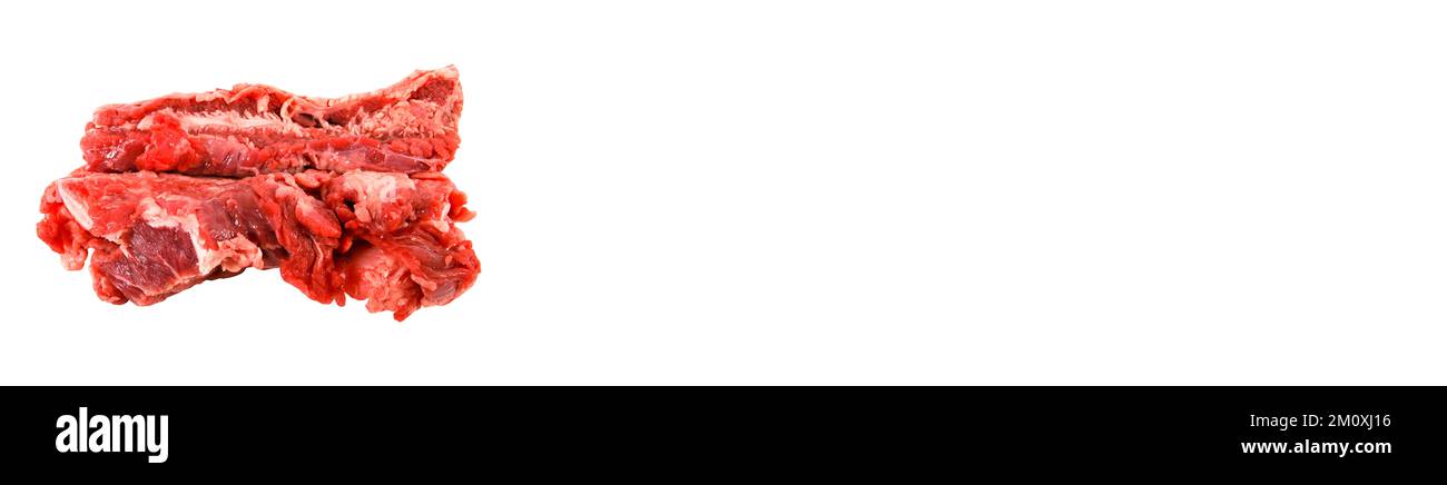 Clean very fresh red raw cow meat beef, banner mock up poster desing ...