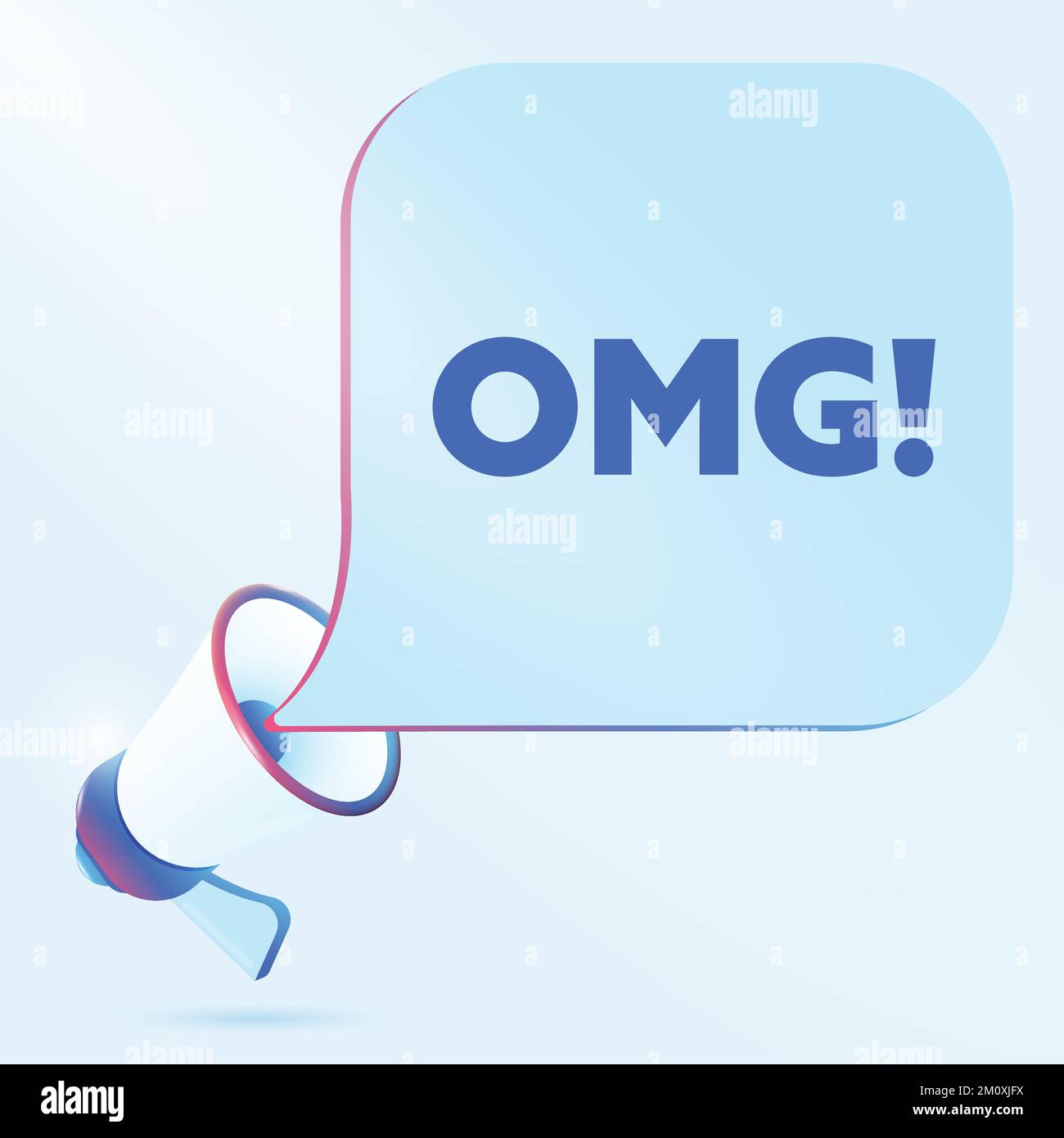 Omg text with 3d realistic megaphone vector illustration. Banner ...